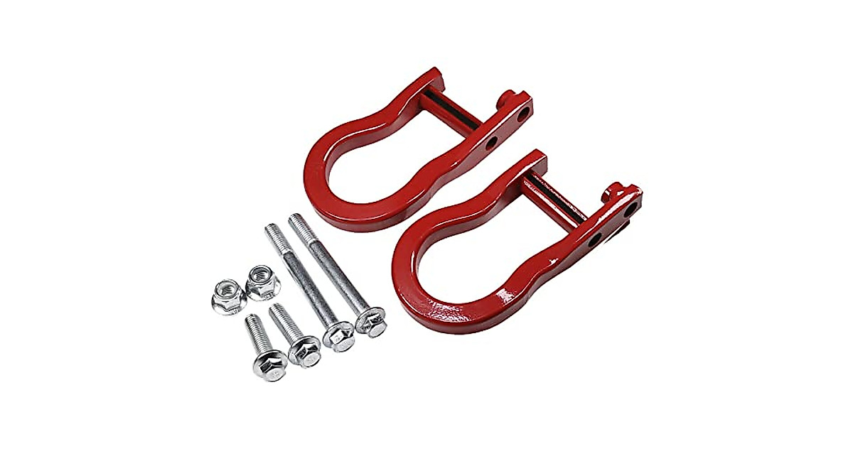 Mioobks Red Front Tow Hook Kit - Stainless Steel Bumper Hitch