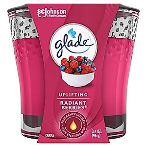 Glade Candle Jar, Air Freshener, Radiant Berries, 3.4 Oz