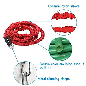 YNXing Dynamic Resistance Trainer Acceleration Speed Cord for Resistance Training to Improve Strength, Power, and Agility 5m/2m Elastic Cord Set (5m Set)