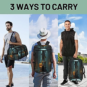 Halloween Witch Watercolor Painting（01） Gym Duffle Bag for Traveling Sports Tote Gym Bag with Shoes Compartment Water-resistant Workout Bag Weekender Bag Backpack for Men Women