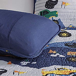 Mi Zone Kids Nash Reversible Quilt Set, Vibrant Fun Design, Lightweight All Season Children Bedding, Coverlet Bedspread, Boys Bedroom Décor, Twin, Big Wheel Monster Trucks 3 Piece