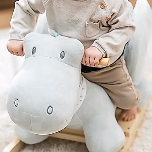 Nattou Rocking Horse Animal for Children, Romeo The Crocodile, 10-36 Months, 60 x 30 x 45 cm, Grey, 950206