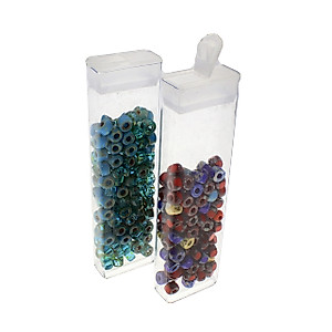 The Beadsmith Clear Plastic Boxes - Rectangle with a Flip Top Cap - 7/16” x 1” x 3-1/4” - Use for Beads, Bath Salts, Wedding & Party Favors, Home or Office Storage - Bag of 100