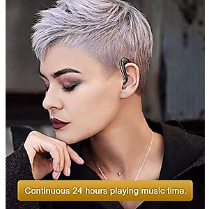 MAXIAEON TWS Ear Hook Bluetooth Wireless Headphones, Non Ear Plug Bluetooth Headset with Microphone, Stereo Sound Earphones Painless Wearing Sport Earphones for Smartphones (TWS Headset(Black))