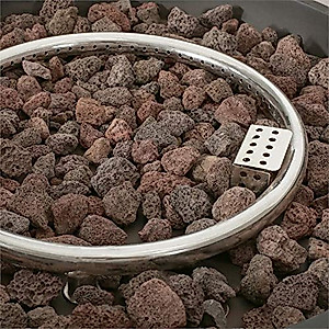 Noble House Aidan Circular Gas Fire Pit Table with Tank Holder in Light Gray