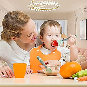 Baby Utensils Spoons Forks Sets with Travel Safe Case, Easy Grip Heat Resistant Bendable BPA Free Toddler Feeding Training Utensils Sets (2Pack,Green)