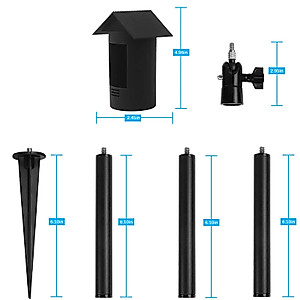 HOLACA Spike Pole Mount Ground Stake and Weatherproof Silicone Skin for Ring Stick Up Cam Battery HD Security Camera, Suitable for Stake into Soft Ground