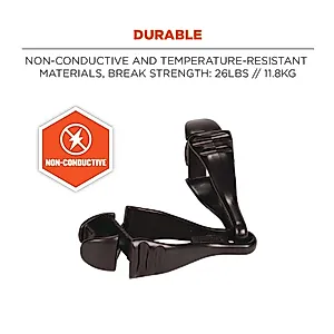 Ergodyne Squids 3400 Glove Clip Holder with Dual Clips, Black, 1 Count (Pack of 1)