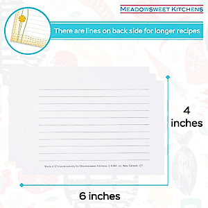 Meadowsweet Kitchens Recipe Card Set - 25 Double Sided Recipe Cards 4 x 6 Inch, Perfect Size Blank Cards for a Recipe Card Box, Make Your Own Personalized Recipe Book - Singing Birds