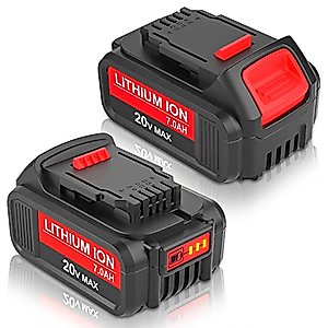 Zuliati Upgraded to Replacement for Dewalt 20V Battery 6.0Ah Replacement for Dewalt 20V Max Battery Compatible with Dewalt Battery 20v DCB206 DCB207 DCB204 DCB203 DCB201 DCB200 (6.0AH-2Pcs)