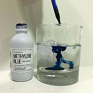 Methylene Blue Pharmaceutical Grade for Humans Premium Supplement- 2oz 1% Methylene Solution +99.9% Purity w/UV Protected Glass Dropper Bottle