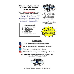 Complete 4 Speaker KEF Speaker Foam Surround Edge Repair Kit - 4 Speaker Kit - 4 Dust Cap Donuts - Compatible with 104/2, 105/3, B200, B-200, SP1232, SP-1232, SP1236, SP-1236, SP1256, Many More