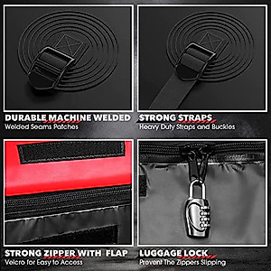 NBXPOW Folding Hitch Mount Cargo Carrier Basket 60" X 20" X 6" with Waterproof Cargo Bag 16 Cubic Feet, Hauling Weight Capacity of 500 Lbs A Folding Arm with Hitch Stabilizer, Net and Straps