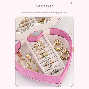Mini Pink Jewelry Box Creative Sofa Armchair Jewelry Organizer for Necklace Earrings Bracelets Rings Dollhouse Furniture (Pink Heart Chair, 14cm*18cm*13cm)
