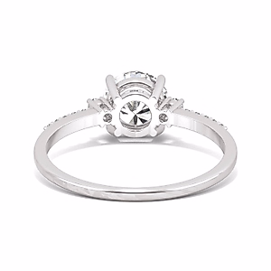 Charles & Colvard Created Moissanite 7mm Round Cut Engagement Ring for Women | 1.31 cttw DEW | Lab Grown | Solid 14K White Gold with Rhodium | Size 7