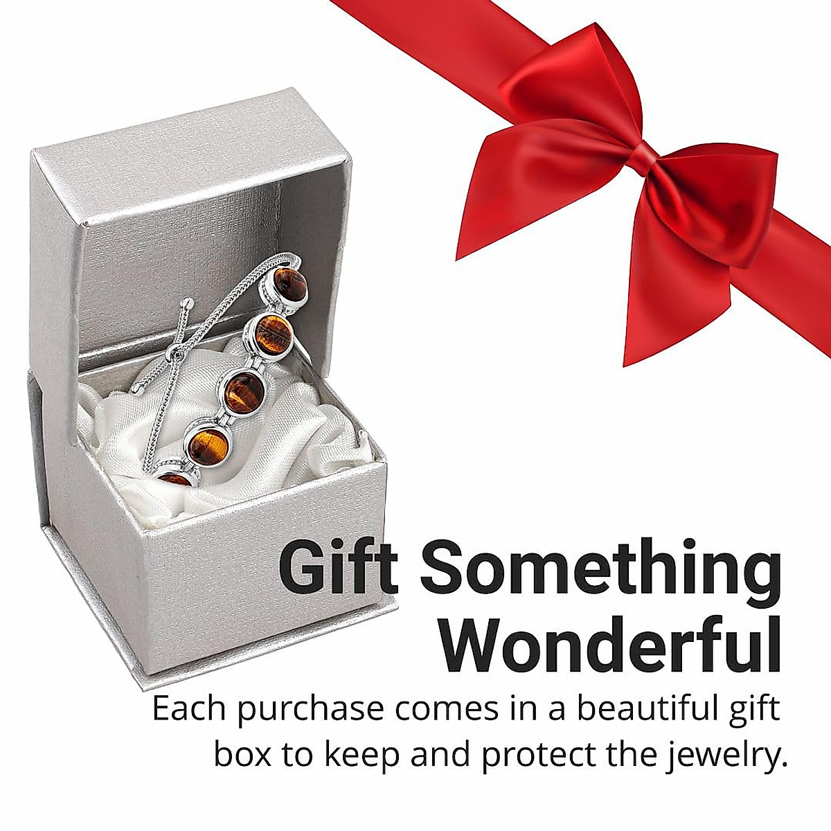 Shop LC Tigers Eye Stainless Steel Platinum Bolo Bracelet Jewelry Gifts for Women Birthday Gifts