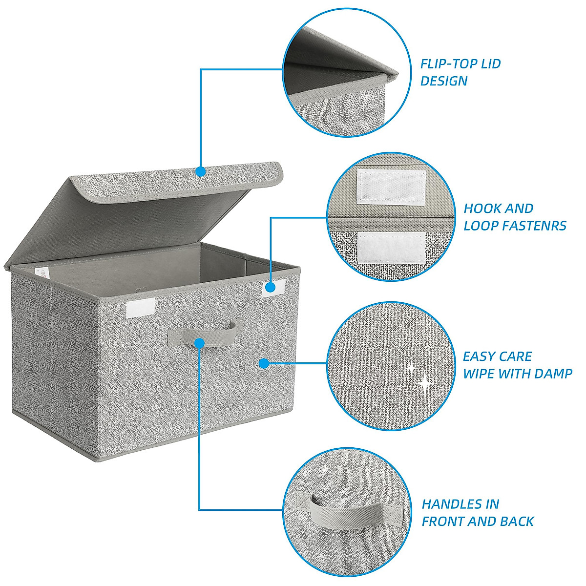 GRANNY SAYS Bundle of 2-Pack Clothing Storage Bins with Lids & 1-Pack Hanging Storage Shelves for Organizing