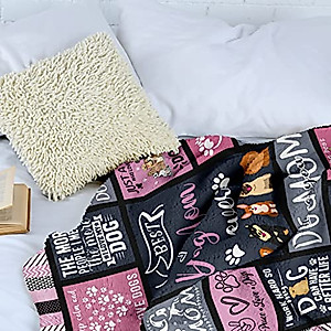 kituzol Dog Mom Gifts Blanket 50”x60” - Dog Mom Gifts for Women - Dog Mom Blanket - Gifts for Dog Moms - Best Dog Mom Ever Gift - Dog Lovers Gifts for Women - Gifts for Dog Lovers - Fun Dog Mom Gift