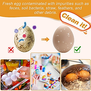 2PCS Egg Cleaner Scrubber Washer for Fresh Eggs & 2PCS Egg Cups, Easy Breakfast, Cute Chicken Egg Brush, Utensil Kitchen Decor Reusable for Breakfast Boiled Cooking Childhood Memories