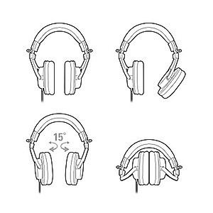 Audio-Technica ATH-M30x Professional Studio Monitor Headphones, Black