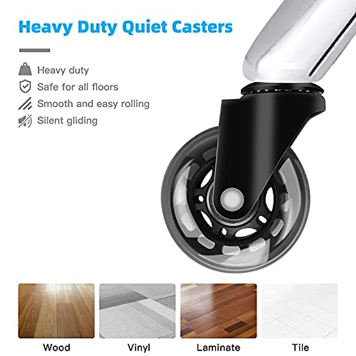 Mineloff Rolling Stool with Wheels 400lbs Weight Capacity,Heavy Duty Lash Chair Adjustable for Tatoo Lab Massage Salon Spa Drafting Nail Teach,360 Swivel,Leather,Thick Seat Padding (Black)