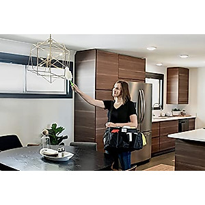 Professional Cleaning Caddy Organizer with Handle XL, Shoulder and Waist Straps - Cleaning Supplies Organizer - Cleaning Supply Caddy - Lots of Spacious Pockets for Cloths, Supplies (Black)