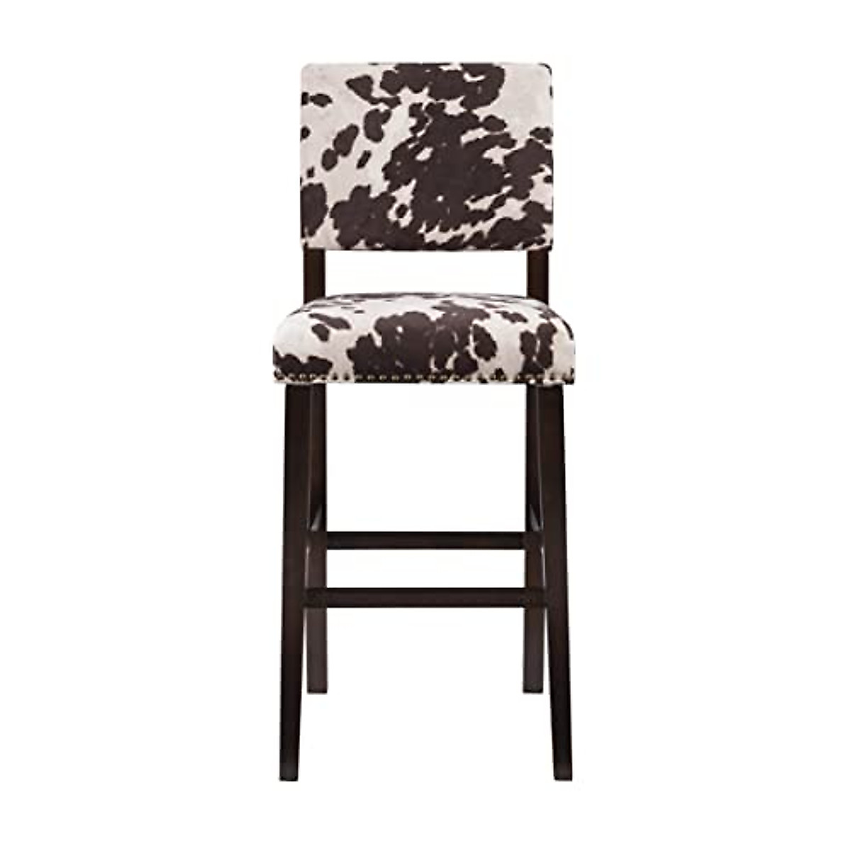 Linon Udder Madness Corey Bar Stool, 19"W x 22.5"D x 44.75"H, Brown