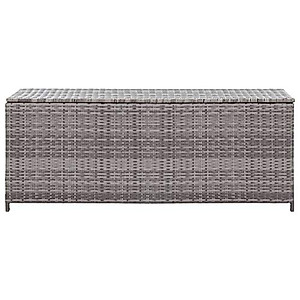 GOTOTOP Extra Large Outdoor Storage Box Waterproof, Poly Rattan Deck Box for Patio Garden Furniture, Outdoor Cushion Storage, Pool Accessories and Toys, 47.2"x19.7"x23.6",Gray