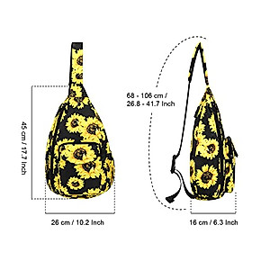 XEYOU Women's Sling Crossbody bag Casual Daypack Outdoor Travel Hiking Backpack for Cycling Walking Dog Hiking (Sunflower)