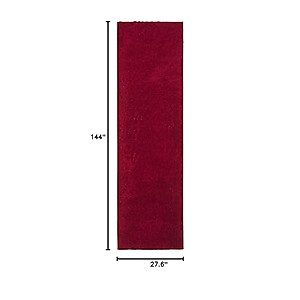 SAFAVIEH August Shag Collection Runner Rug - 2'3" x 12', Red, Solid Design, Non-Shedding & Easy Care, 1.2-inch Thick Ideal for High Traffic Areas in Living Room, Bedroom (AUG900Q)