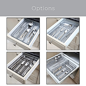 Smart Design 5 Compartment Drawer Organizer - Steel Mesh Mesh - Makeup Tray, Vanity, Utensils, Silverware Storage Bin - Kitchen - Bronze