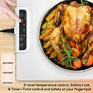 Kitchen Gadgets Portable Food Warmers: Roll Up Silicone Heating Mat for Food - Foldable Electric Warming Tray Party Essentials Hot Plate Keep Food Warm Heating Trays for Parties Buffet Serving Food