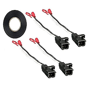 4 Pack Speaker Harness for General Motor Vehicles for Chevy GMC Silverado Sierra Suburban Tahoe Yukon Cobalt Colorado Pontiac Work Van (4PCS)