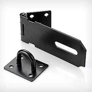 Axuansor Padlock Latch Lock 3 Inch Stainless Steel Hasp Lock Latch Matte Black Door Lock Hasp Latch with Screws for Door Shed Cabinet 2 Pack