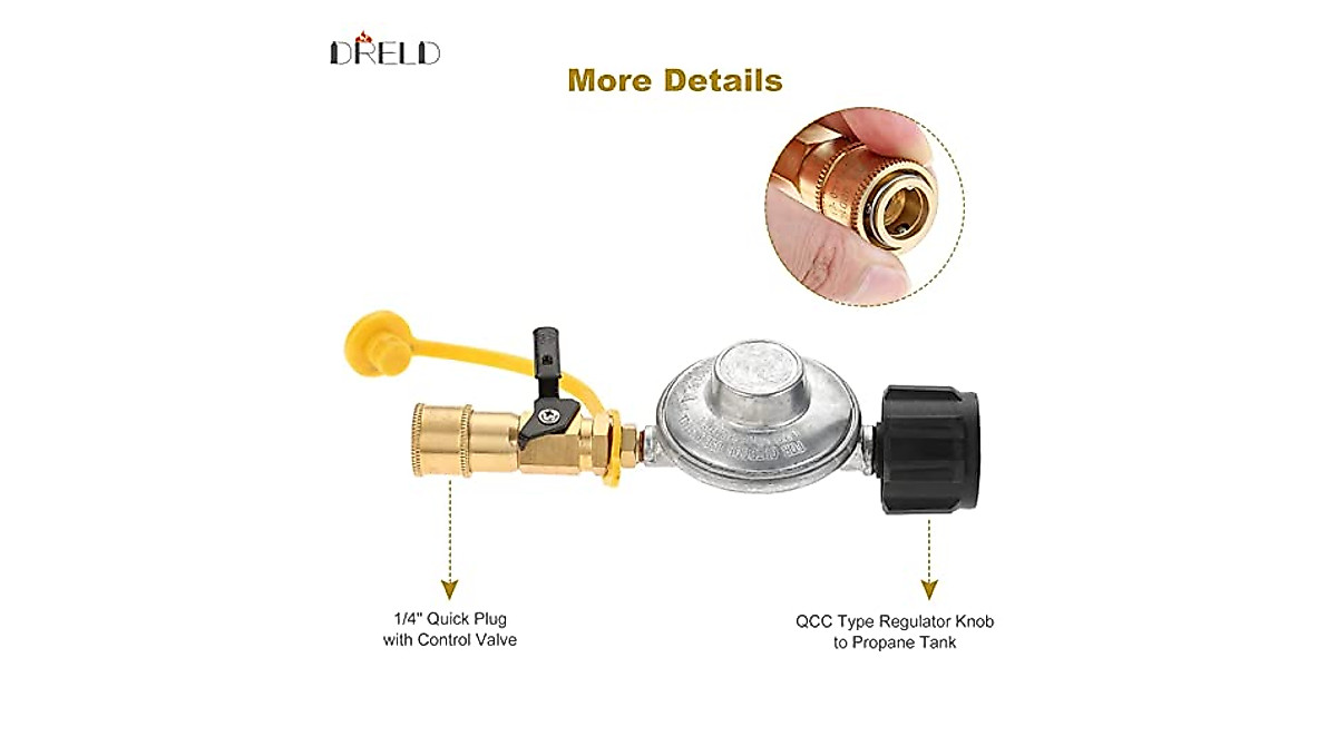 DRELD Quick Connect Propane Adapter for Grills & Heaters