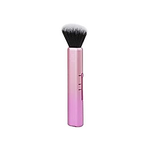 Real Techniques Custom Contour 3-in-1 Brush, Custom Slide For Bronzer & Contour Makeup, 3 Settings For Sheer, Medium, or Focused Application, Travel-Sized Kabuki, Cruelty-Free, 1 Count