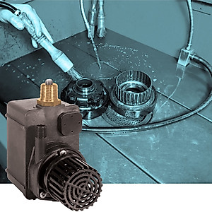 Little Giant PE-2YSA 115 Volt, 1/40 HP, 300 GPH Glass-Filled Polyester Submersible Parts Washer Pump for Aqueous Solutions or UL-listed Solvents with 6-Ft. Power Cord (plug-less), Black, 518550