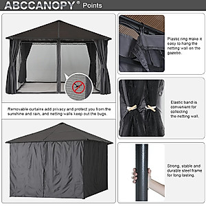 Hardtop Patio Gazebo with Curtains and Netting by ABCCANOPY