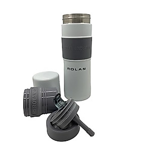 ROLAN Stainless Steel Automation Self Drink Mate - Thermos, Mate Cup and Bombilla All in One, Effortlessly Enjoy Yerba Anywhere 750ML (Blanco)