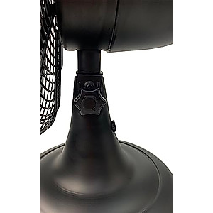 Good Housekeeping 92603 12" Retro Table Fan in Matte Black