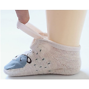 Yenzat Baby Toddler Anti Slip Non Skid Socks with Grip for Infant Girls Slippers 12-36 Months 6 Pairs