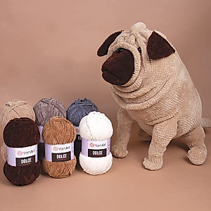 Yarnart Dolce Yarn by yarnart Soft Chenille Velvet Super Bulky Yarn Blanket amigurumi Crochet Yarn 100 gram (3.53 oz) 131 Yards (742)