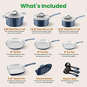 NutriChef Kitchenware Pots & Pans Set – High-qualified Basic Kitchen Cookware Set, Non-Stick (20-Piece Set)