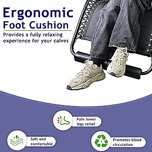 Zero Gravity Chair Cushion for Foot Rest, Universal Oversized Folding Loungers Anti Gravity Recliners Outdoor Chaise Patio Lawn Camping Chairs Footrest Padding for Outside Black