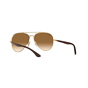 Ray-Ban RB3675 Aviator Sunglasses, Gold/Clear Gradient Brown, 58 mm