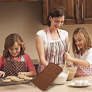 Waffle Chocolate Moulds Silicone Candy Molds, 3PCS12-Cavity Small Break Apart Chocolate Molds Non-Stick Reusable DIY Baking Molds Candy Protein & Energy Bar Moulds + 1 Dropper