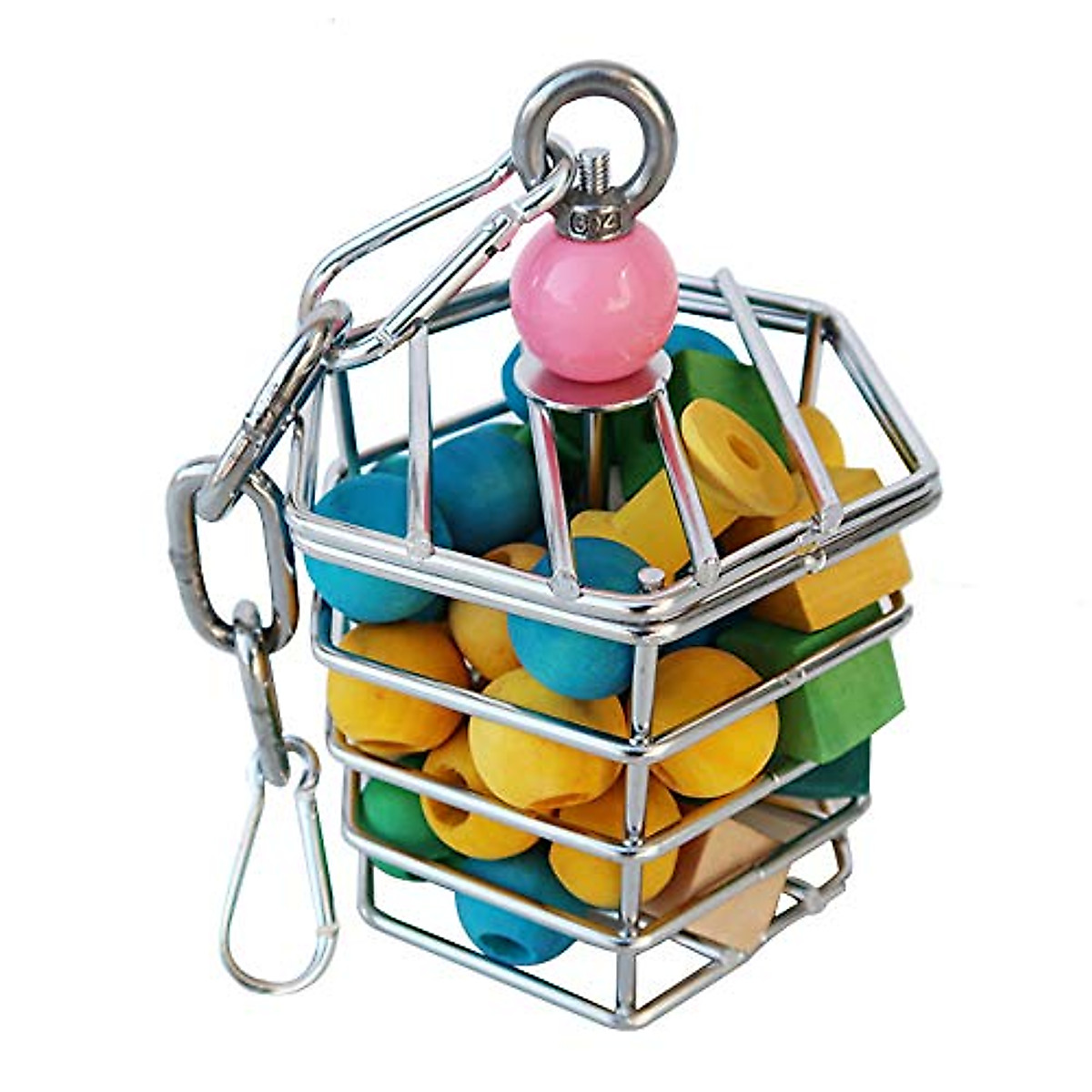Stainless Steel Food Fruits Basket for Budgies Eclectus Parrot , Black Headed Caique Cheeks Macaw, Lovebird, Green cheek Conure, Bird Cage Feeder, Squirrel & Hamsters Feeding Device, Bird Feeder