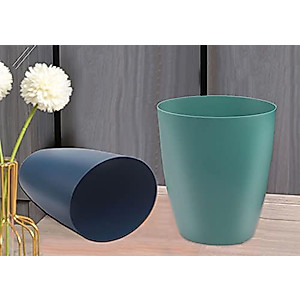 Gereen 2 Gallon Small Trash Can,Oval Small Trash Bin Wastebasket for Bathroom Bedroom Kitchen Countertop Under Sink (2 Pack, Blue+Green)
