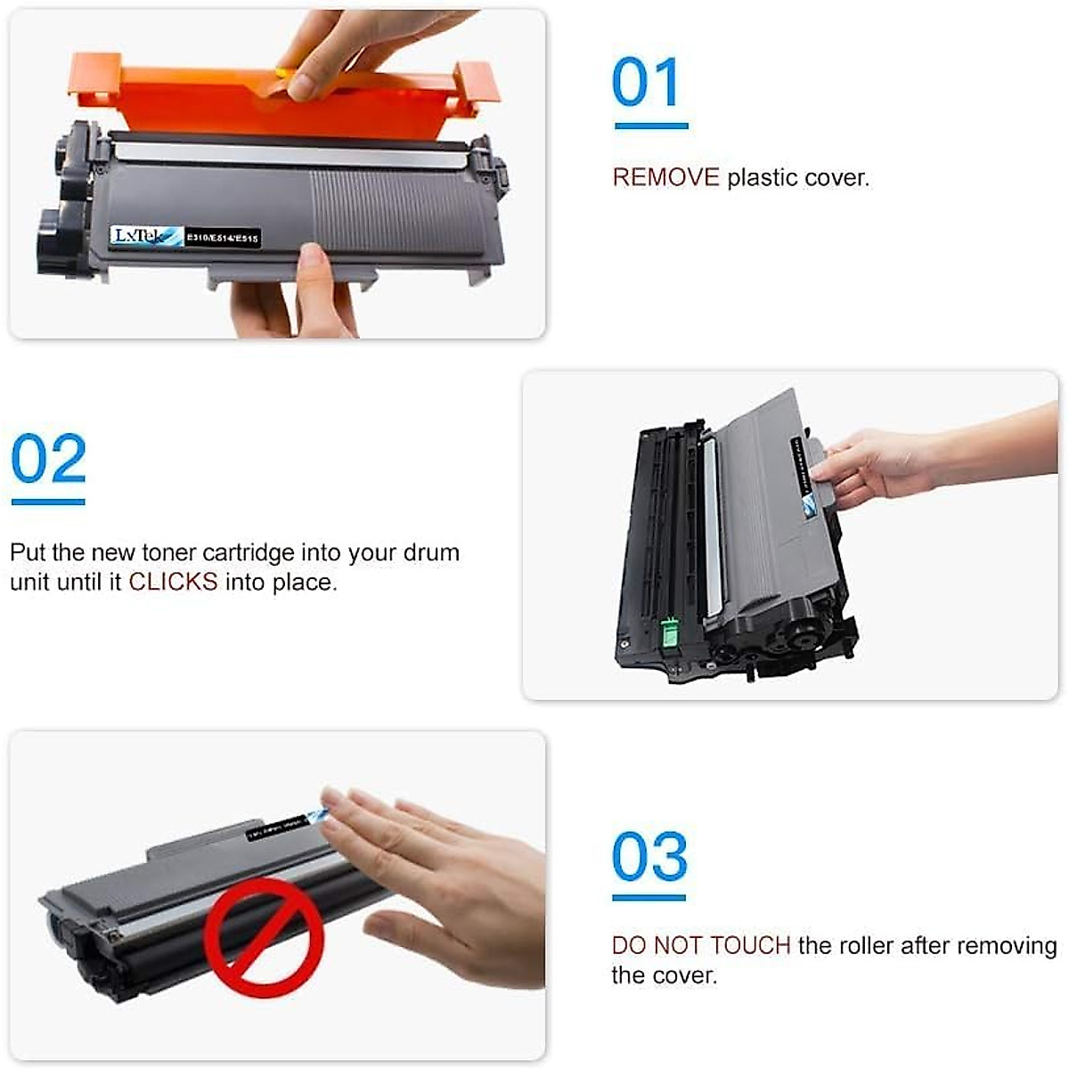 LxTek Compatible Toner Cartridge Replacement for Dell E310dw P7RMX PVTHG 593-BBKD E310 E514 E515 to use with E310dw, E515dw, E514dw, E515dn Printer, High Yield (Black, 4-Pack)