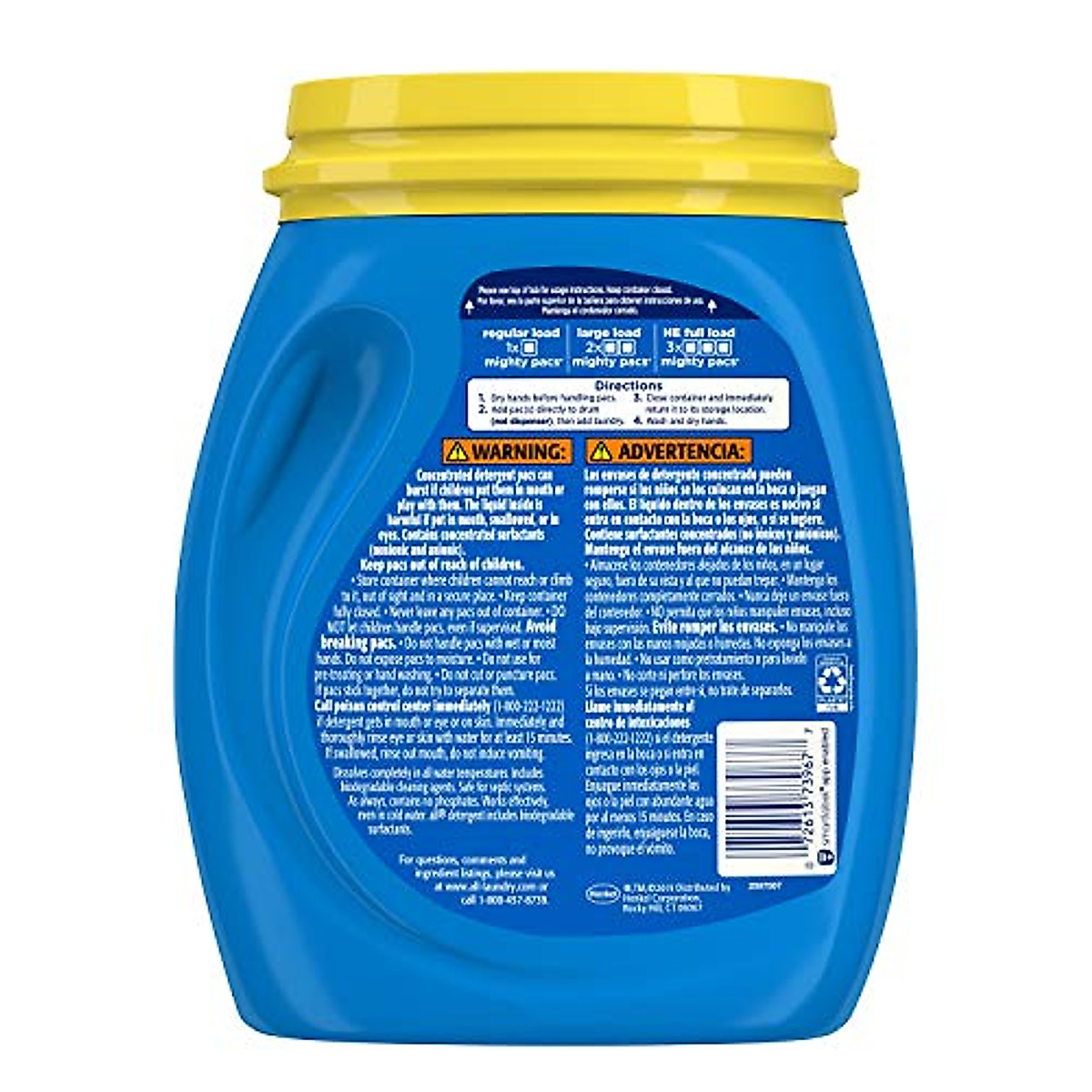 All with Stainlifters Original Mighty Pacs Laundry Detergent Pacs, 4 in 1 Stainlifters, One Tub, 60 Count